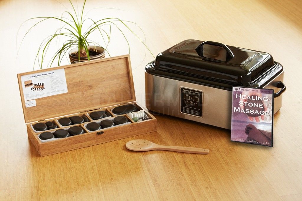 Hotstone deluxe varmer med 64 sten — BodyMindCompany